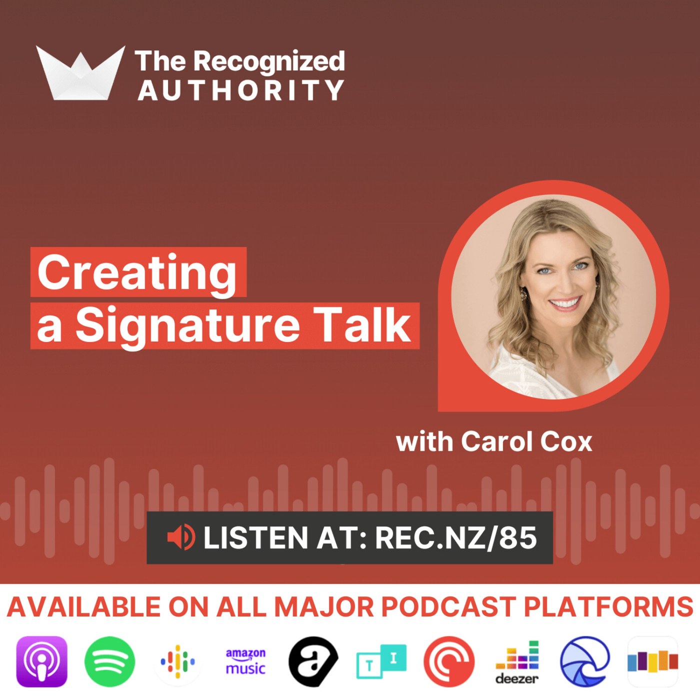 Creating a Signature Talk with Carol Cox - The Recognized Authority ...