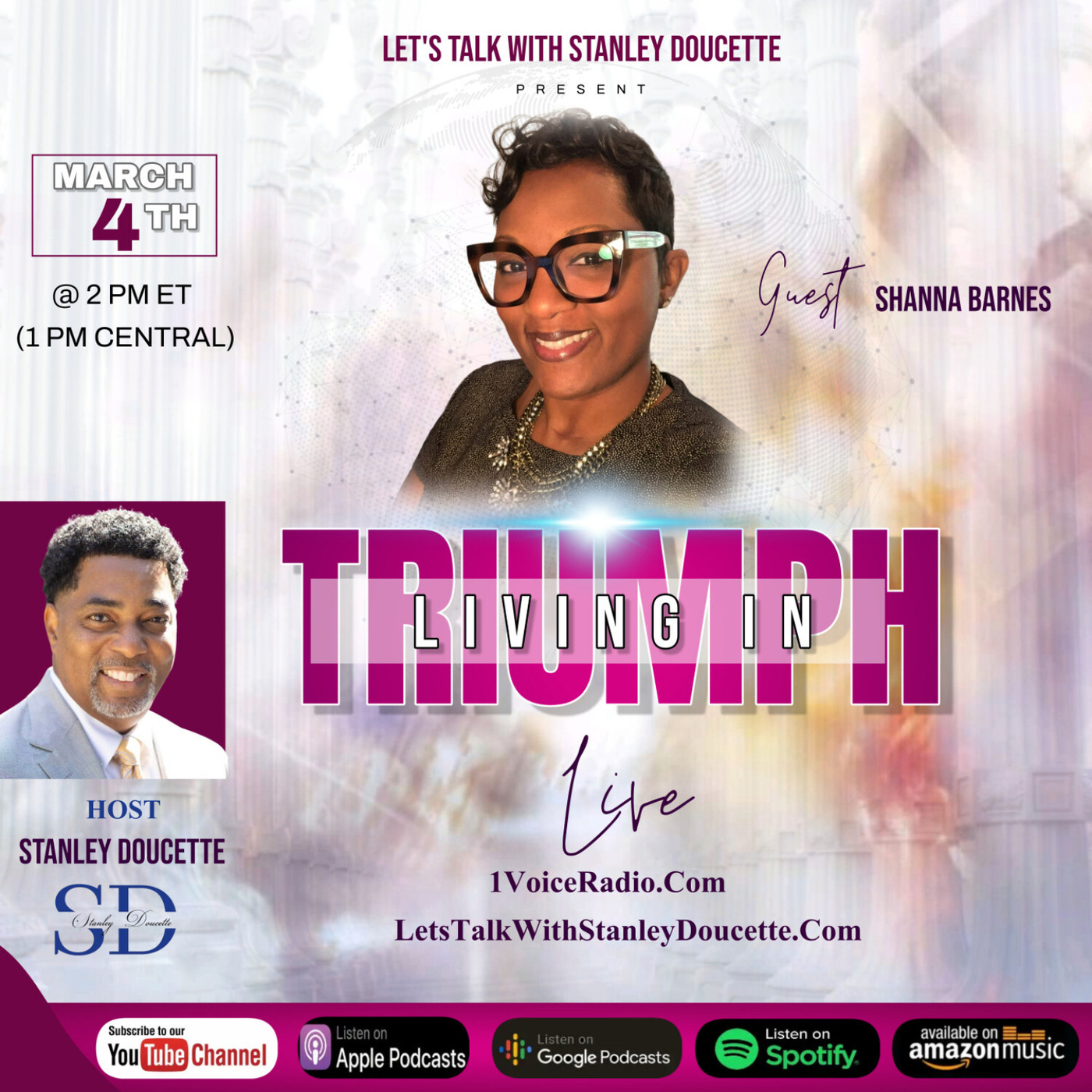 Living in Triumph - Let's Talk With Stanley Doucette - Podcast.co